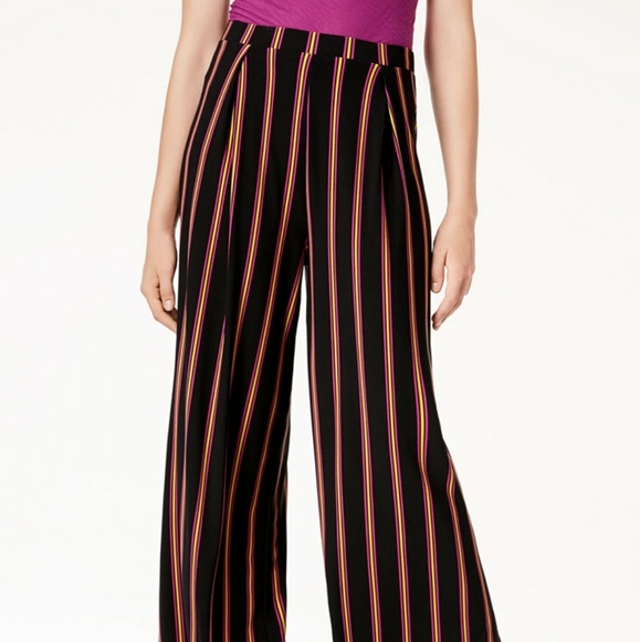 Bar III | Pants & Jumpsuits | Bar Iii Striped Wideleg Pullon Pants ...